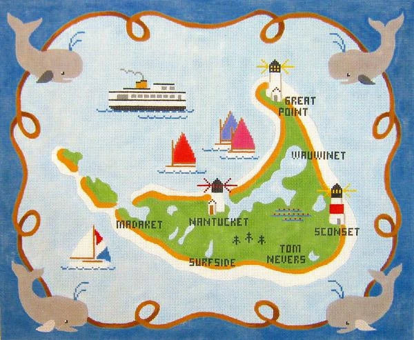 Silver Needle Needlepoint Nantucket Map – Erica Wilson
