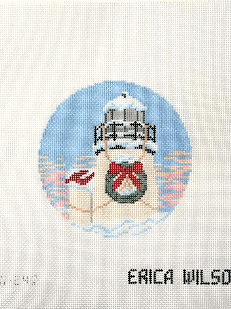 Erica Wilson Brant Point Round Christmas Stroll Needlepoint Canvas