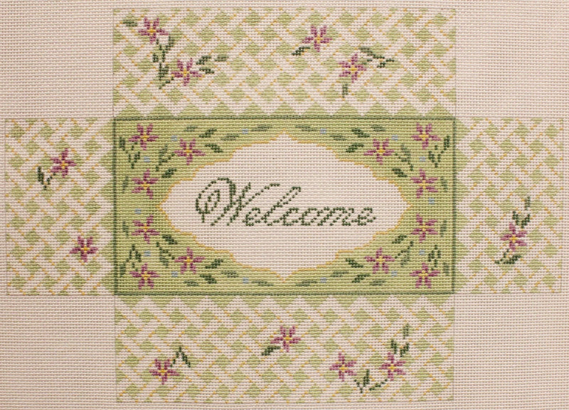 Susan Roberts Needlepoint Welcome Brick Cover – Erica Wilson
